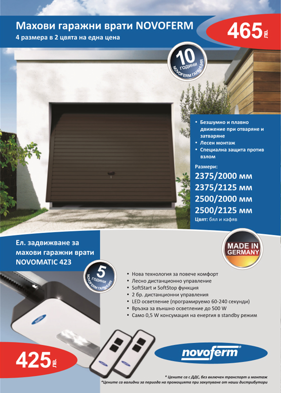 Гаражни врати | Novoferm